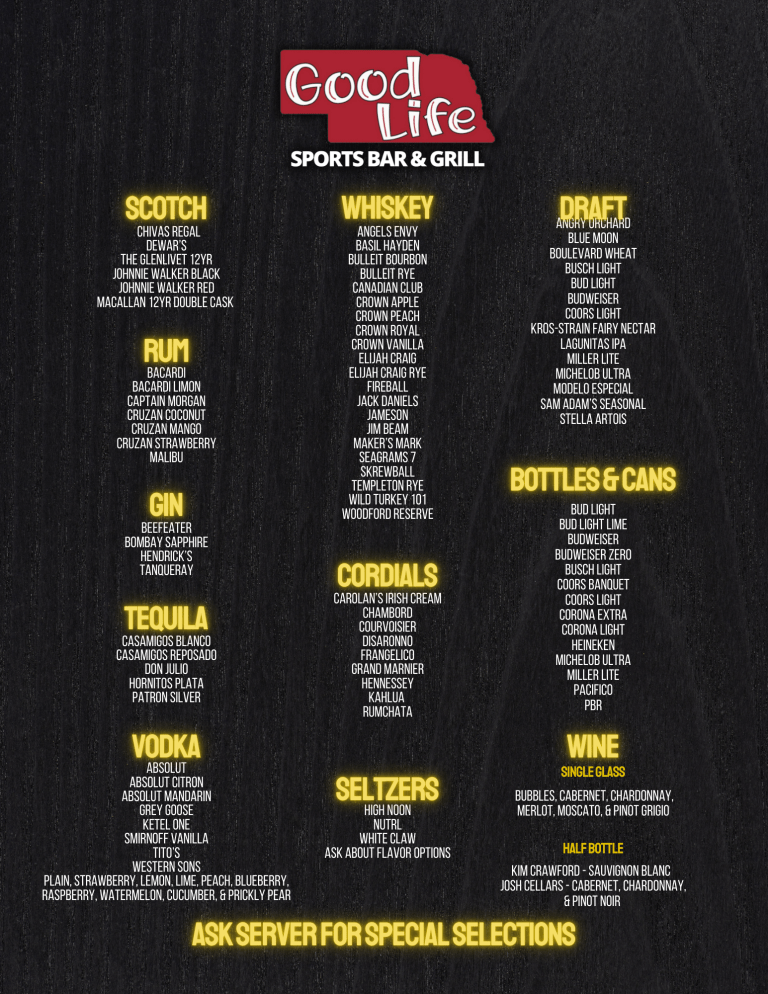 Good Life Sports Bar & Grill - Omaha, Elkhorn, Papillion & Gretna